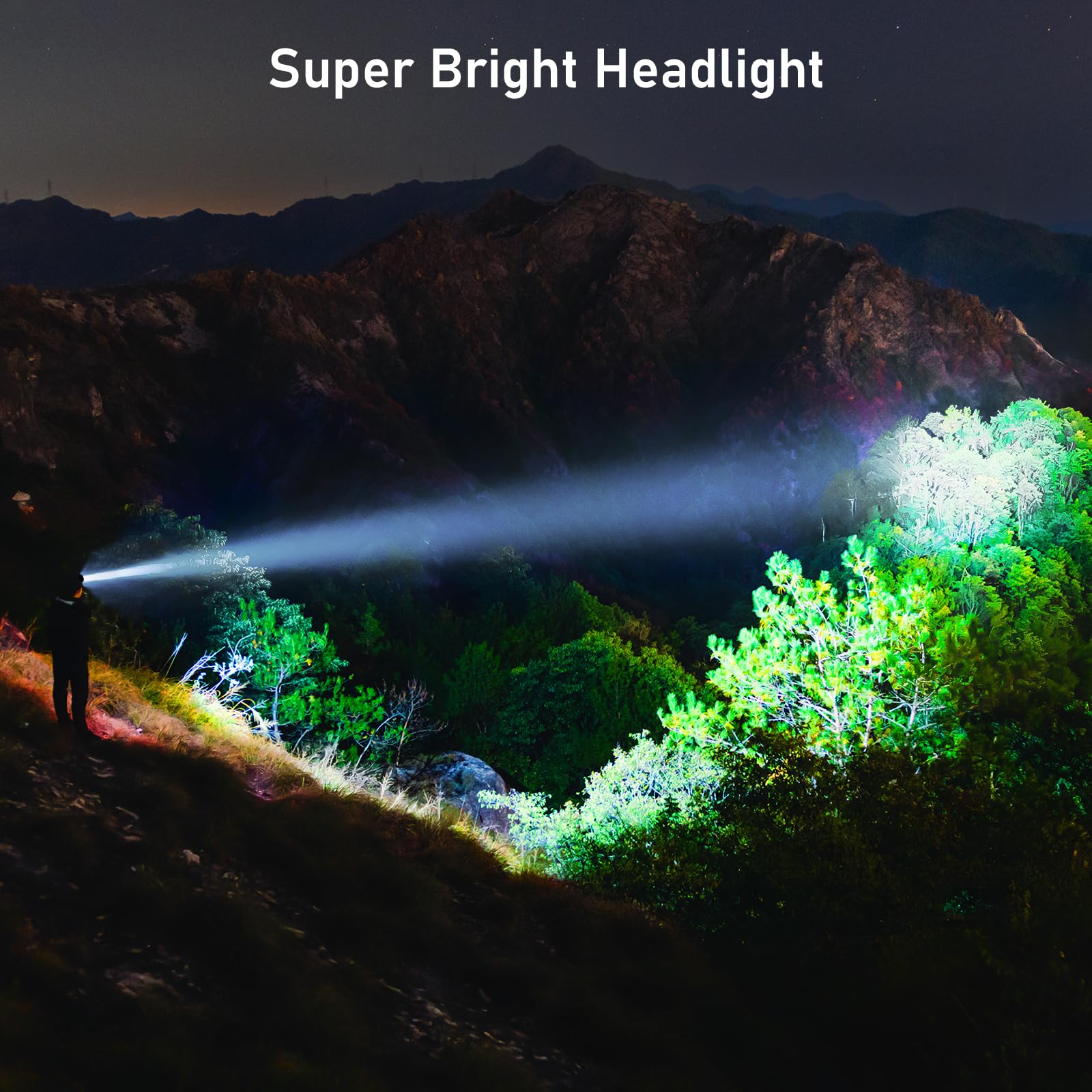 Blukar Rechargeable Headlamps [2 Pack], 8 Modes, Spotlight/Floodlight,