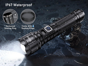 Blukar Rechargeable LED Flashlight, 5000mAh, Smart Digital Display