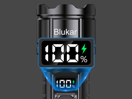 Blukar Rechargeable LED Flashlight, 5000mAh, Smart Digital Display